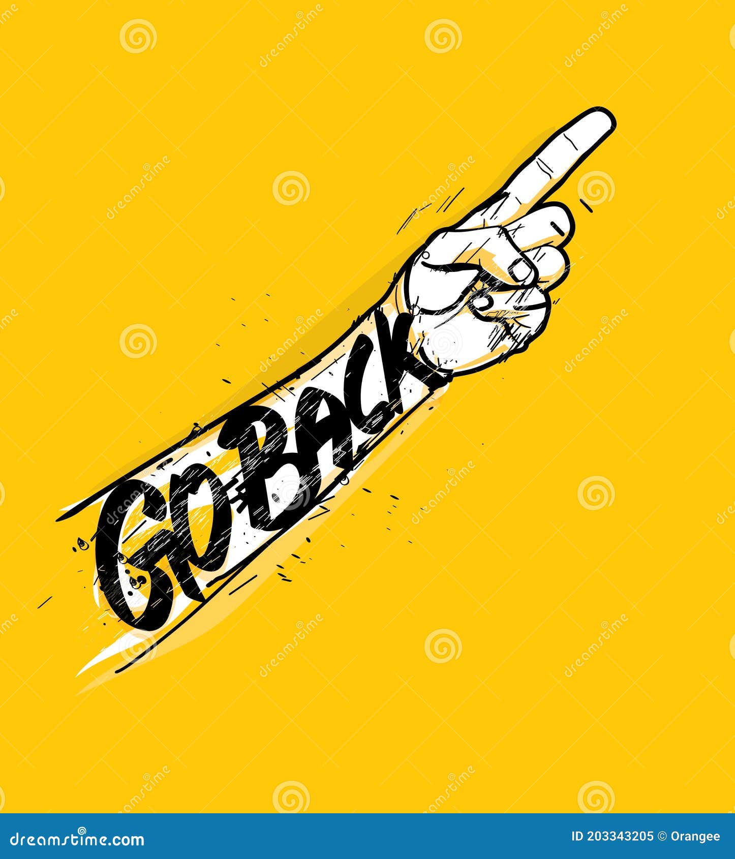 Go back arm stock vector. Illustration of clear, aggressive - 203343205