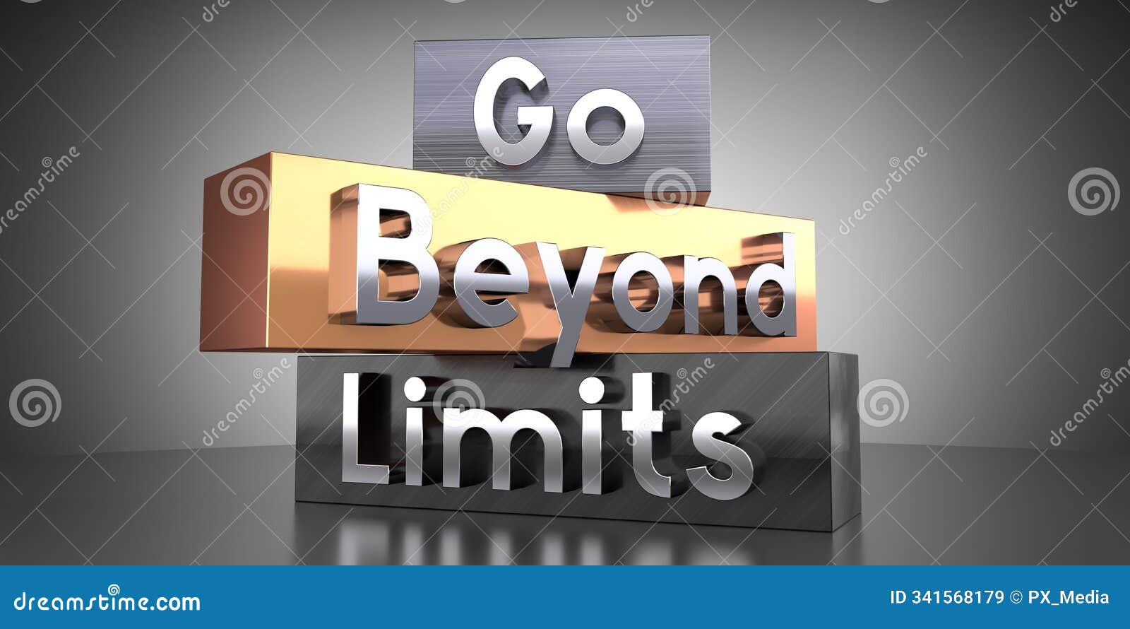 Go Beyond Limits - Words On Metal Blocks Royalty-Free Cartoon ...