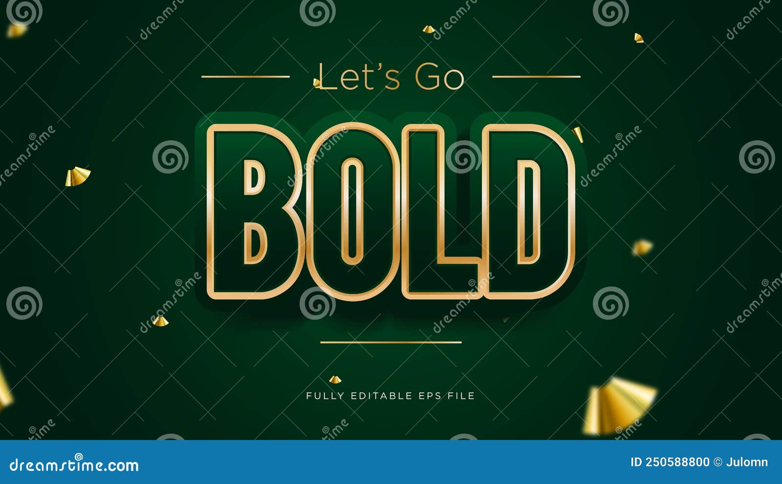Go Bold Gold Green Text Effect Stock Illustration - Illustration of ...