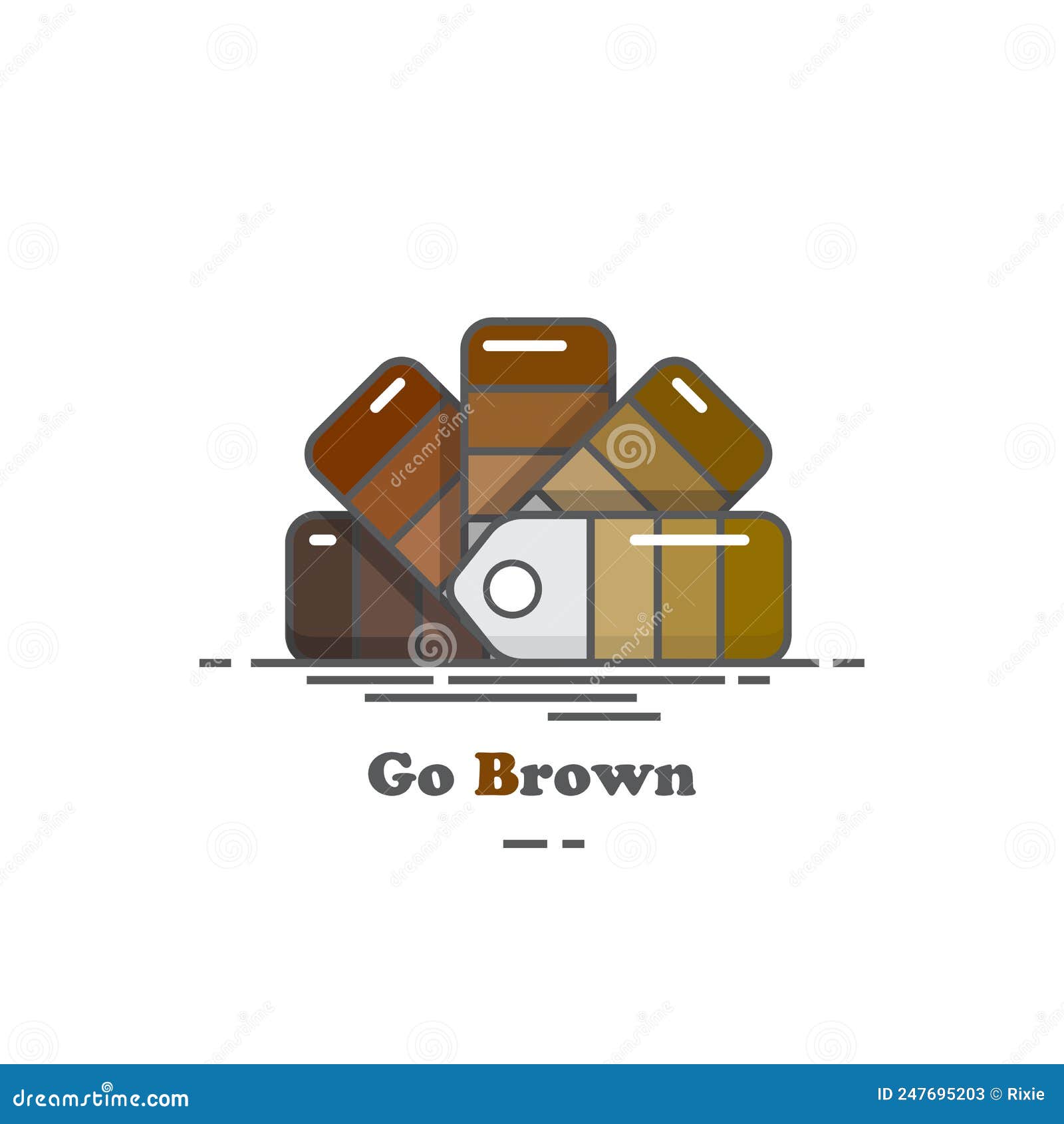 Go Brown colour swatches stock vector. Illustration of shade - 247695203