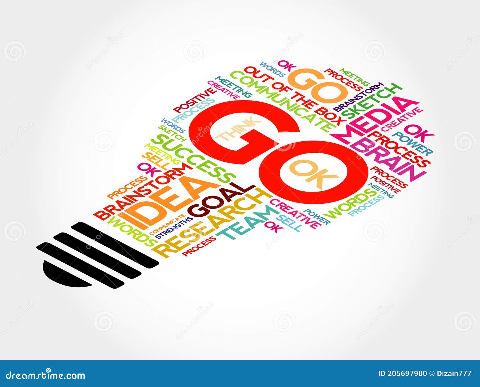 Go bulb word cloud stock illustration. Illustration of light - 205697900