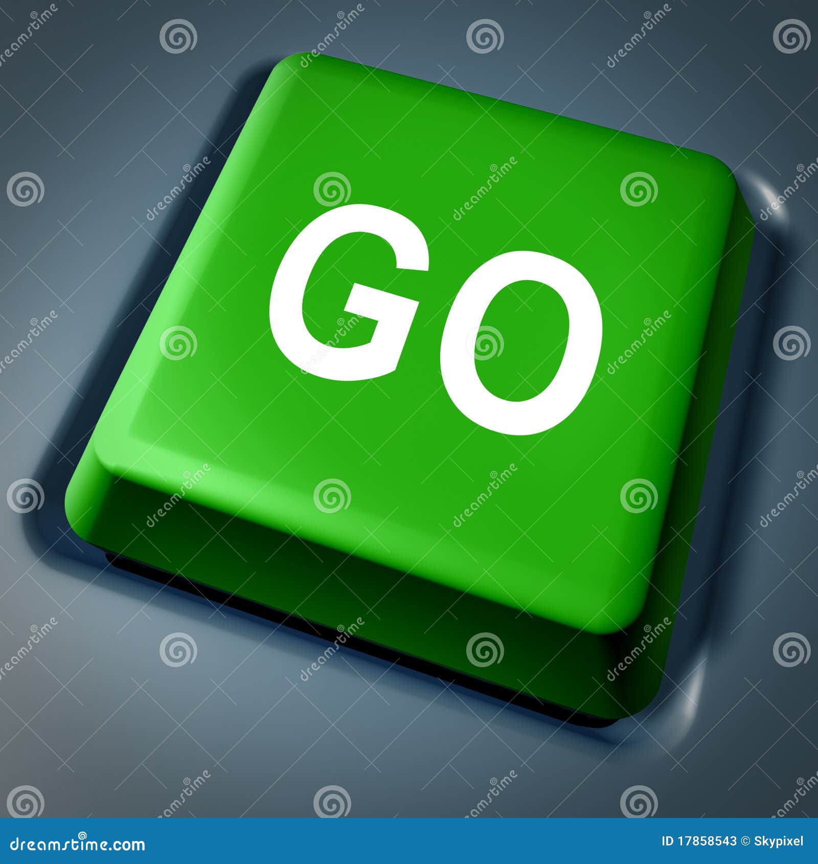 Go Button Computer Key Green Press Proceed Stock Illustration ...