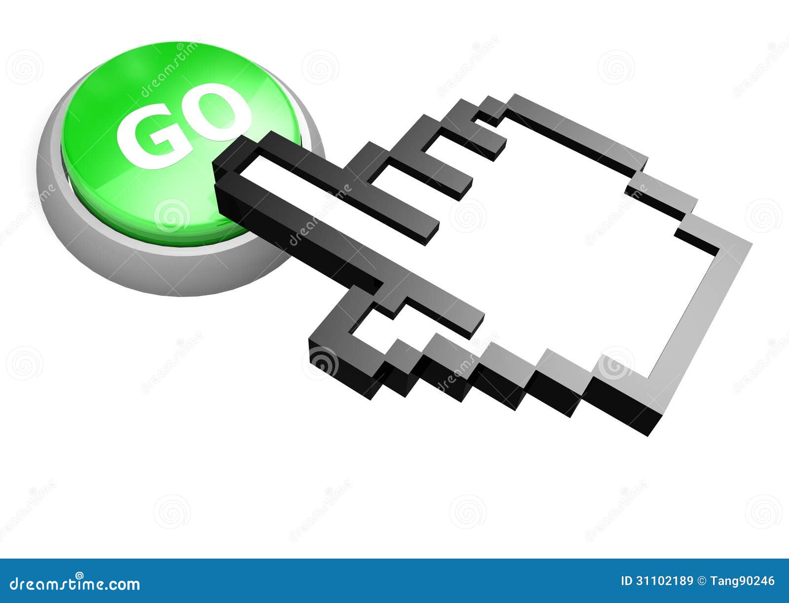 Go button with hand cursor stock illustration. Illustration of gender ...