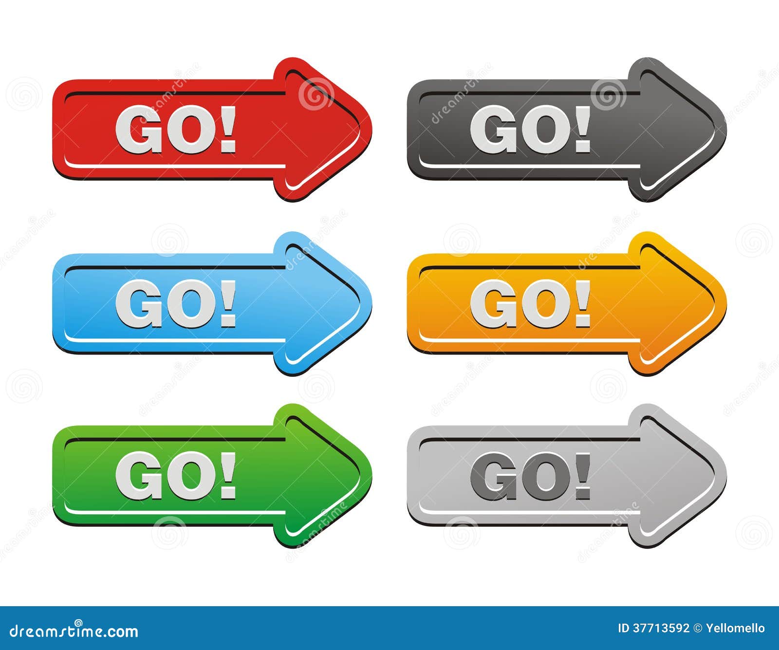 Go Button Sets - Arrow Buttons Stock Illustration - Illustration of ...
