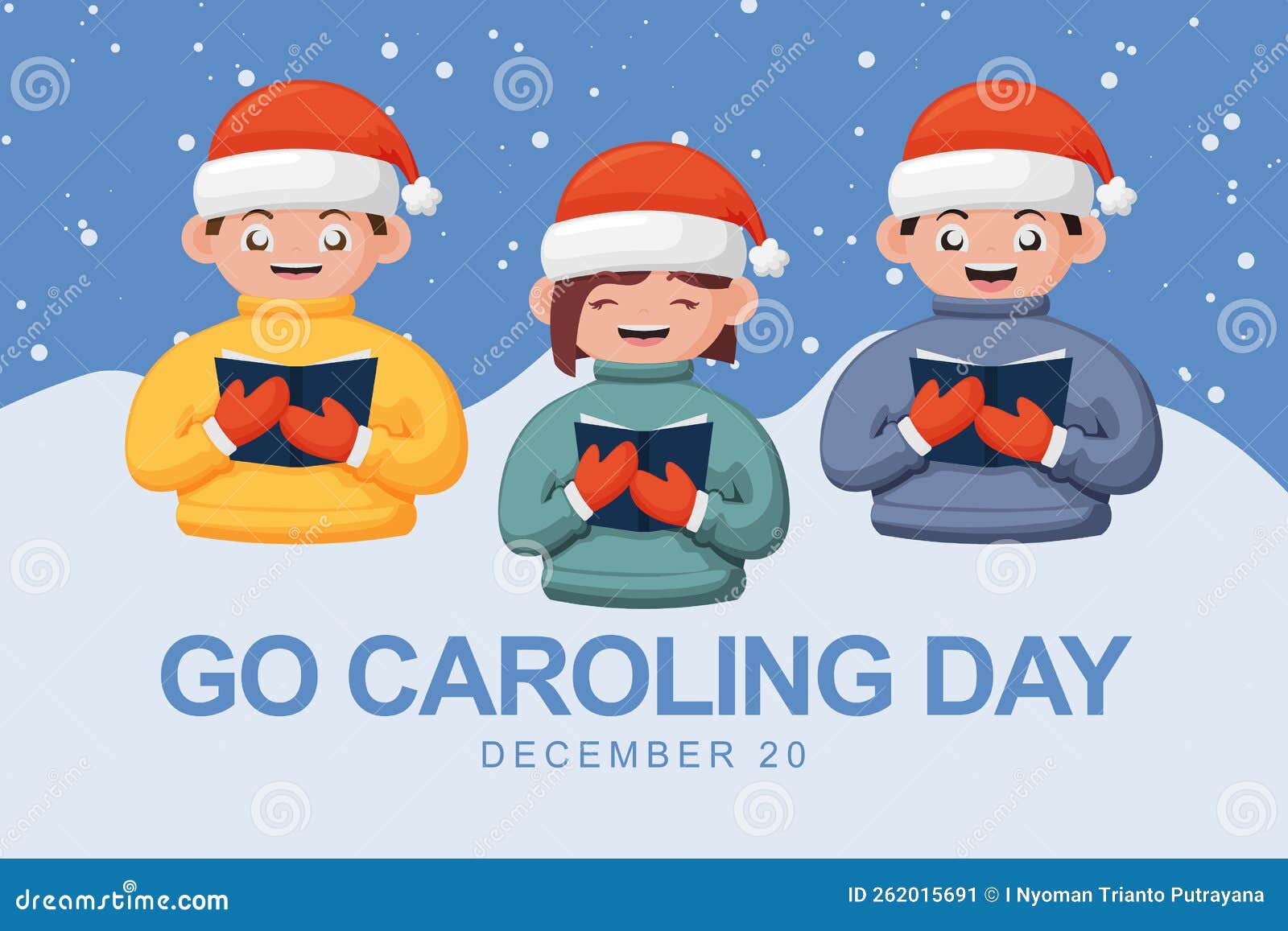 Go Caroling Day Background Cartoon Vector | CartoonDealer.com #262015691
