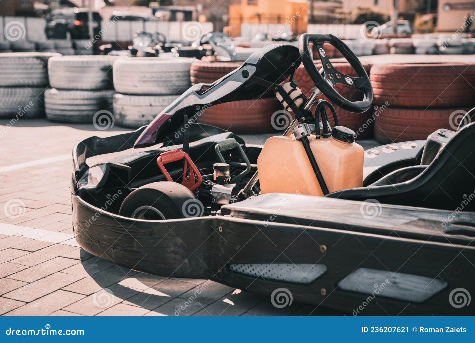 Go Carts at the Track and Ready To Start Stock Image - Image of ...