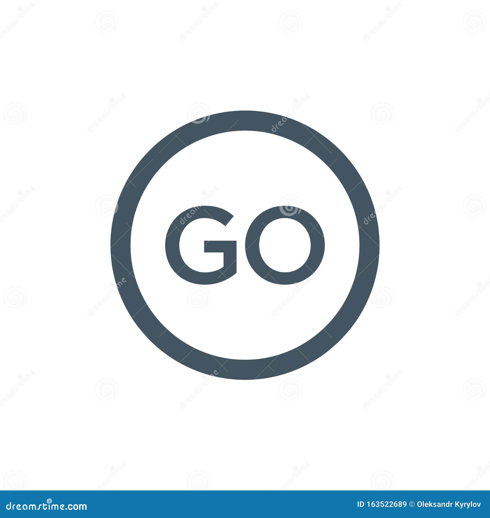 Go Circle Button. Start Engine Sign Icon. Power Button. Stock Vector ...