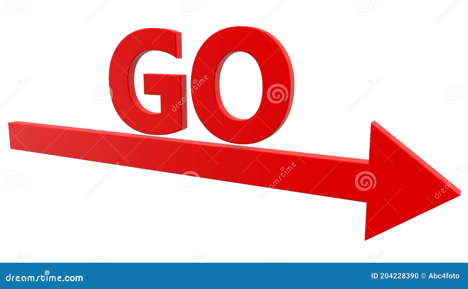 Go concept with red arrow stock illustration. Illustration of ...