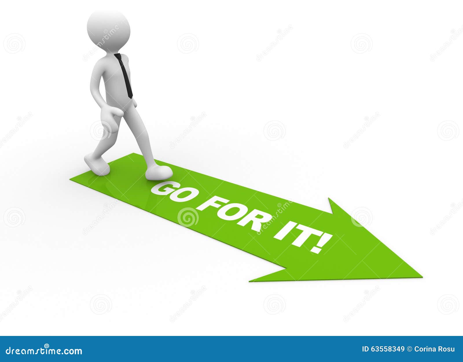 Go for it! stock illustration. Illustration of character - 63558349