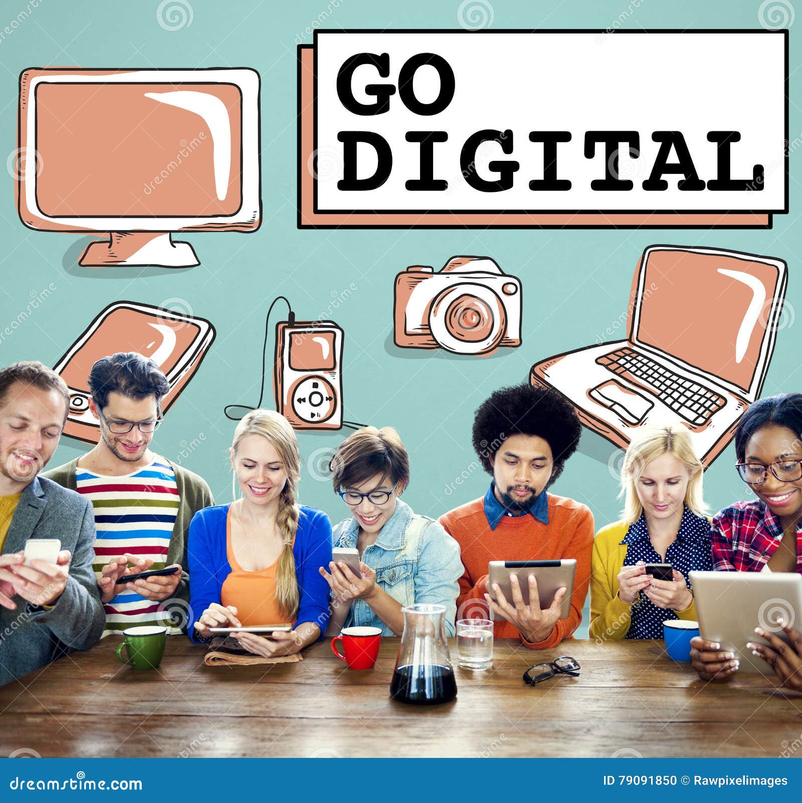 Go Digital Electronics Technology Concept Stock Photo - Image of camera ...