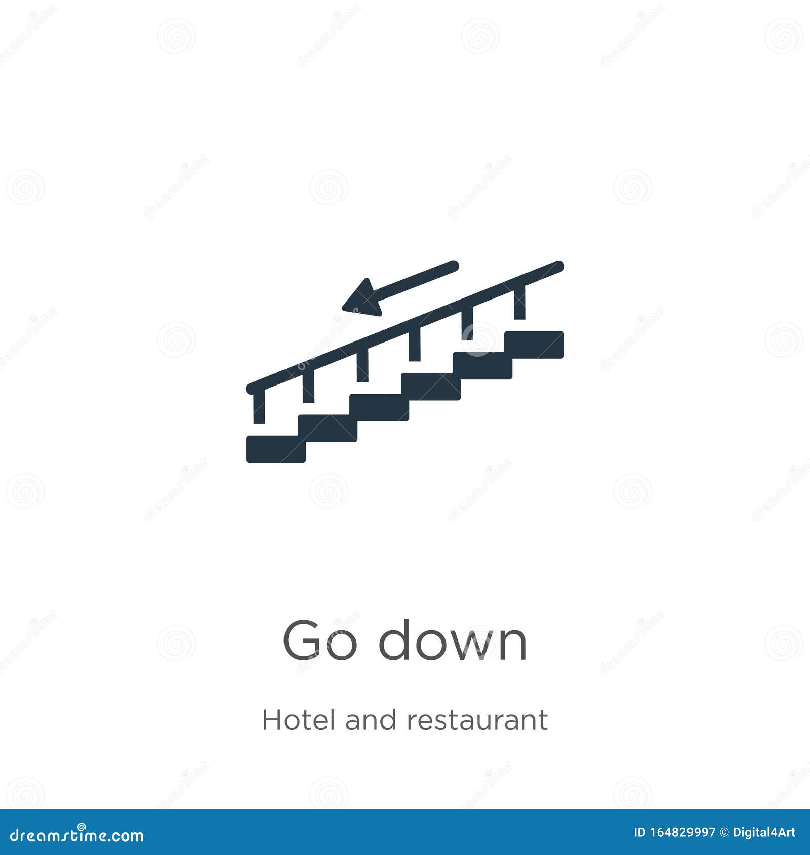 Go Down Icon Vector. Trendy Flat Go Down Icon from Accommodation ...