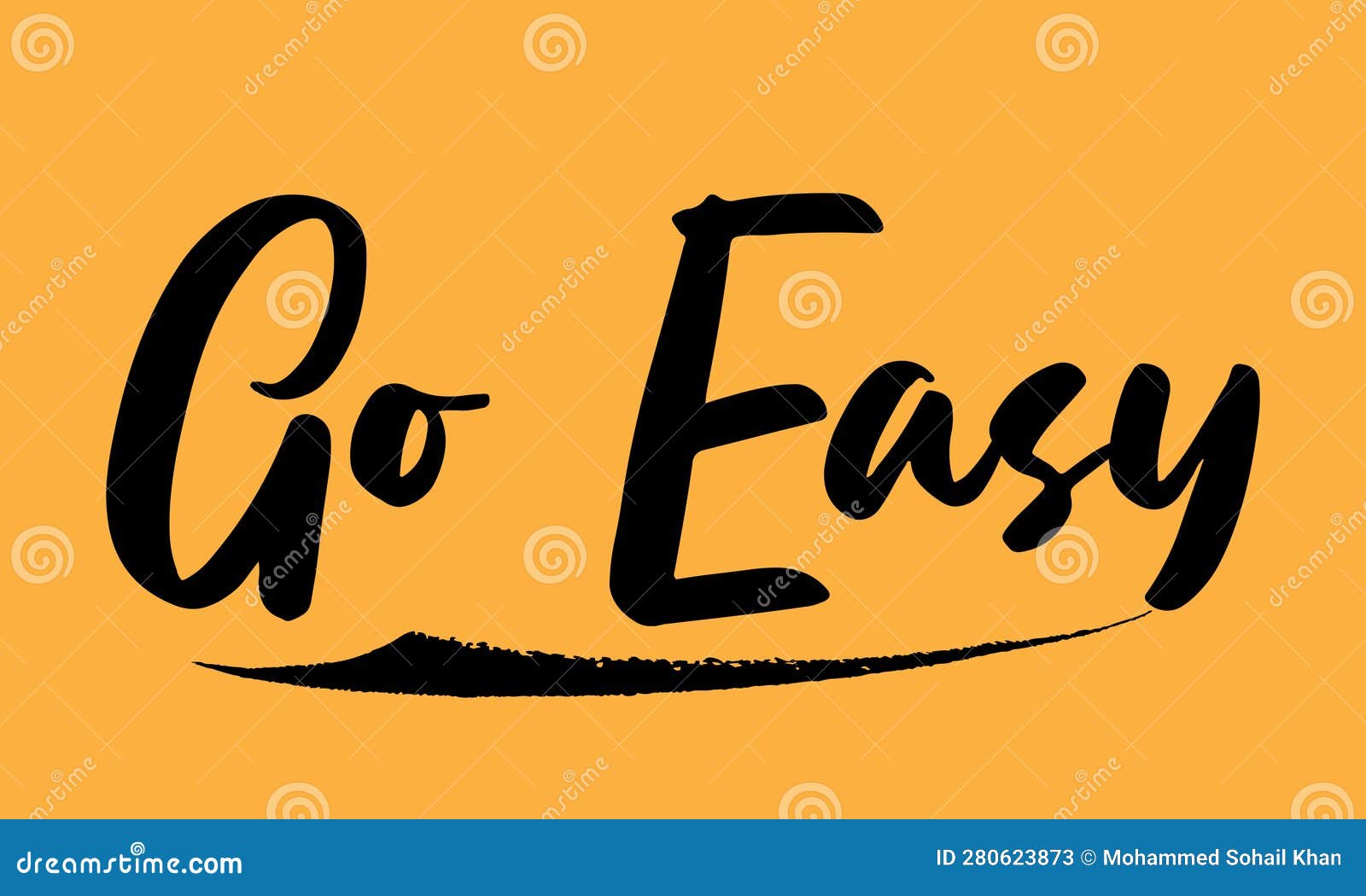 Go Easy Bold Typography Lettering Text Vector Design Quote Stock Vector ...