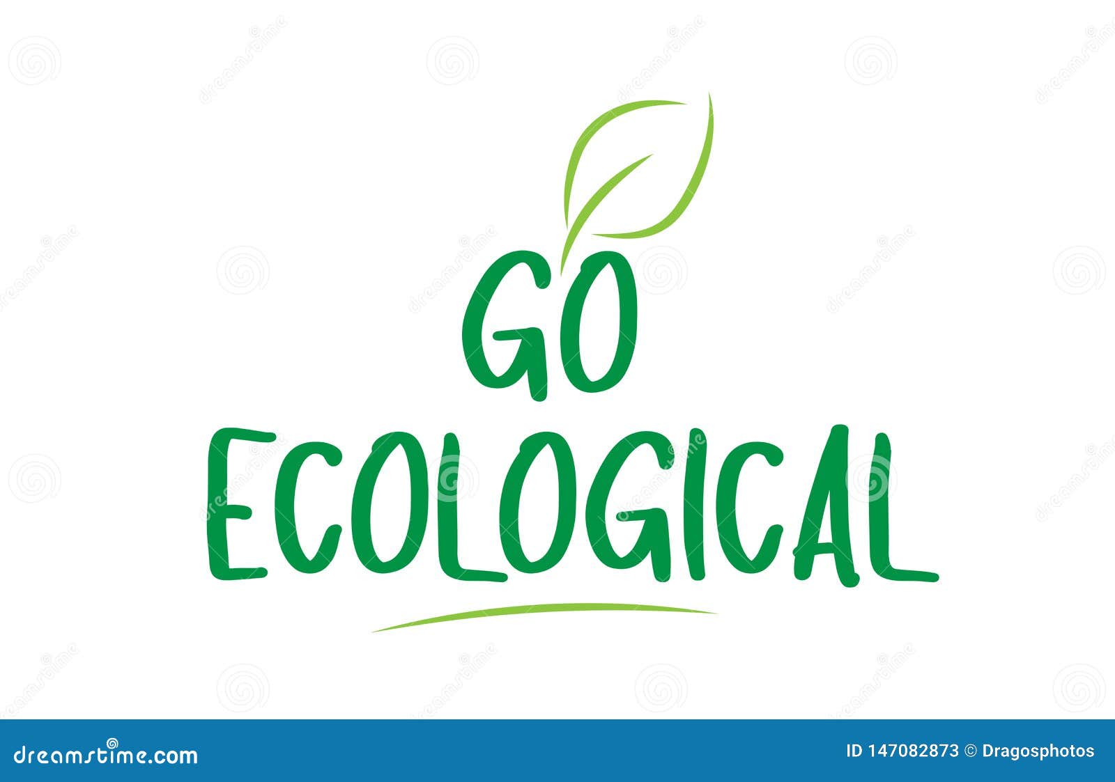 Go Ecological Green Word Text with Leaf Icon Logo Design Stock Vector ...