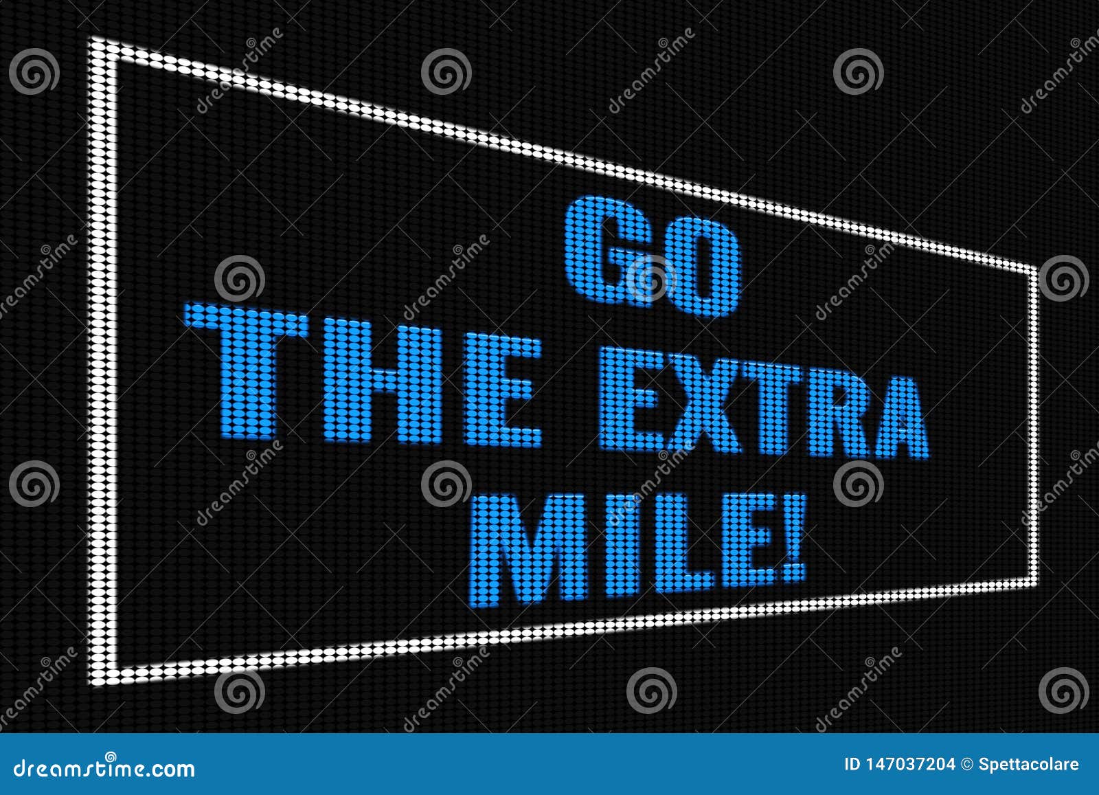 Go the Extra Mile Blue Text on Dark Screen Stock Illustration ...