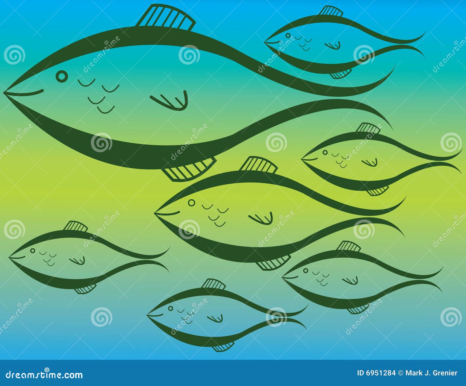 Go Fish! stock vector. Illustration of school, wallpaper - 6951284