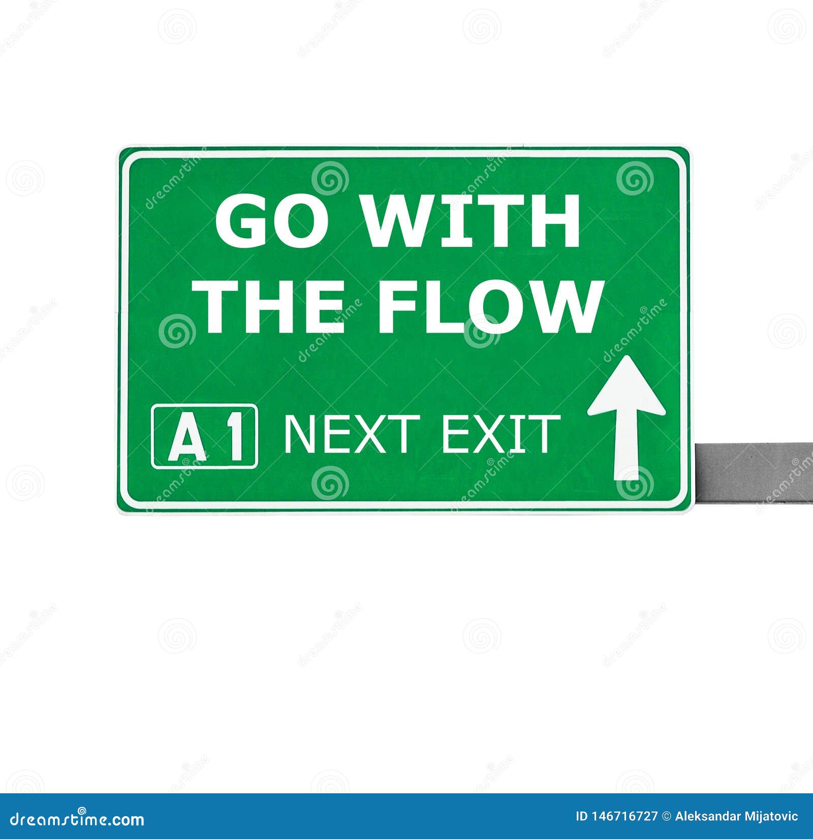 GO with the FLOW Road Sign Isolated on White Stock Image - Image of ...