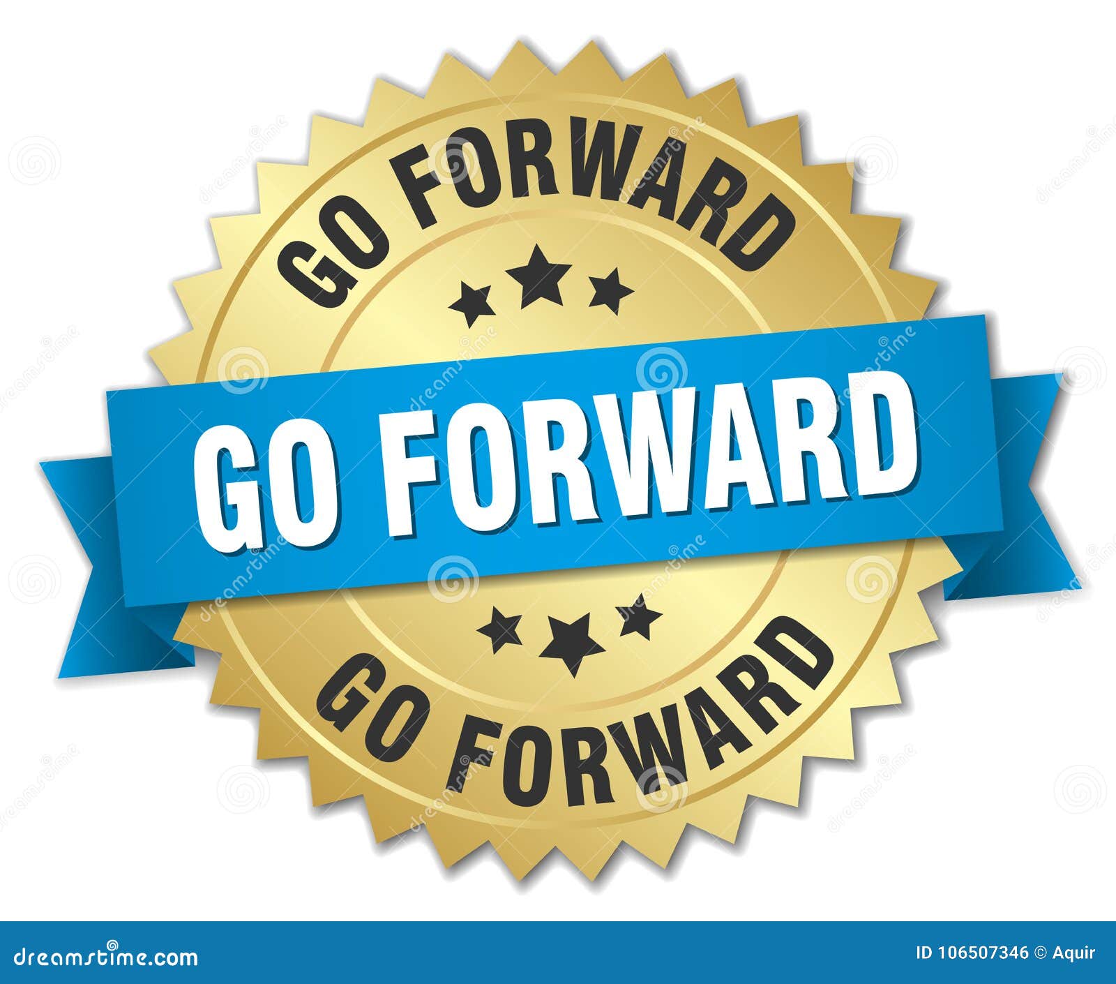 Go forward badge stock vector. Illustration of white - 106507346