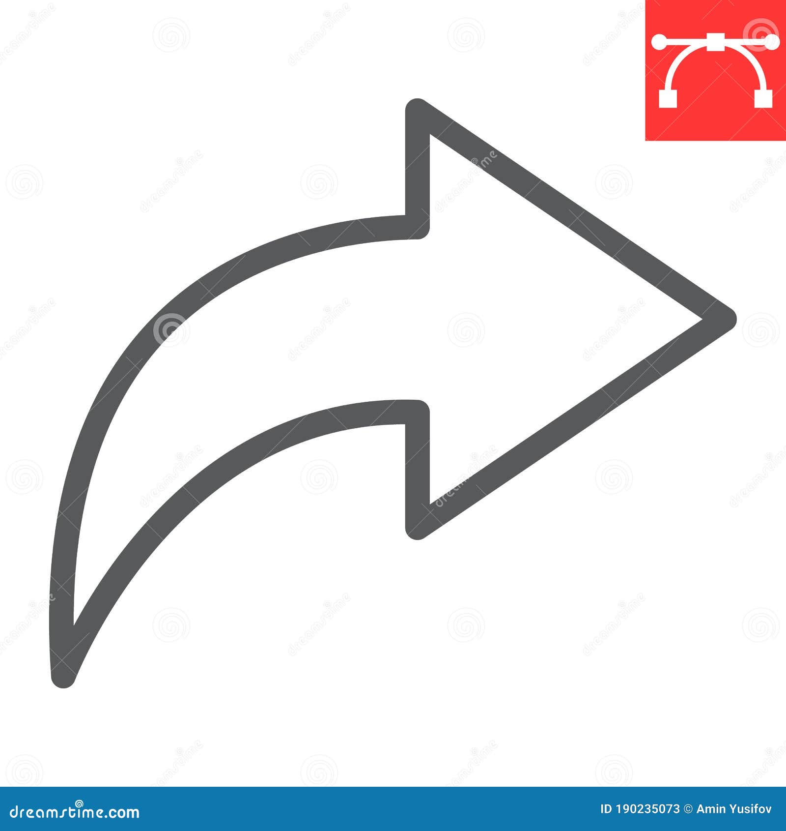 Go Forward Line Icon, Ui and Button, Arrow Right Sign Vector Graphics ...