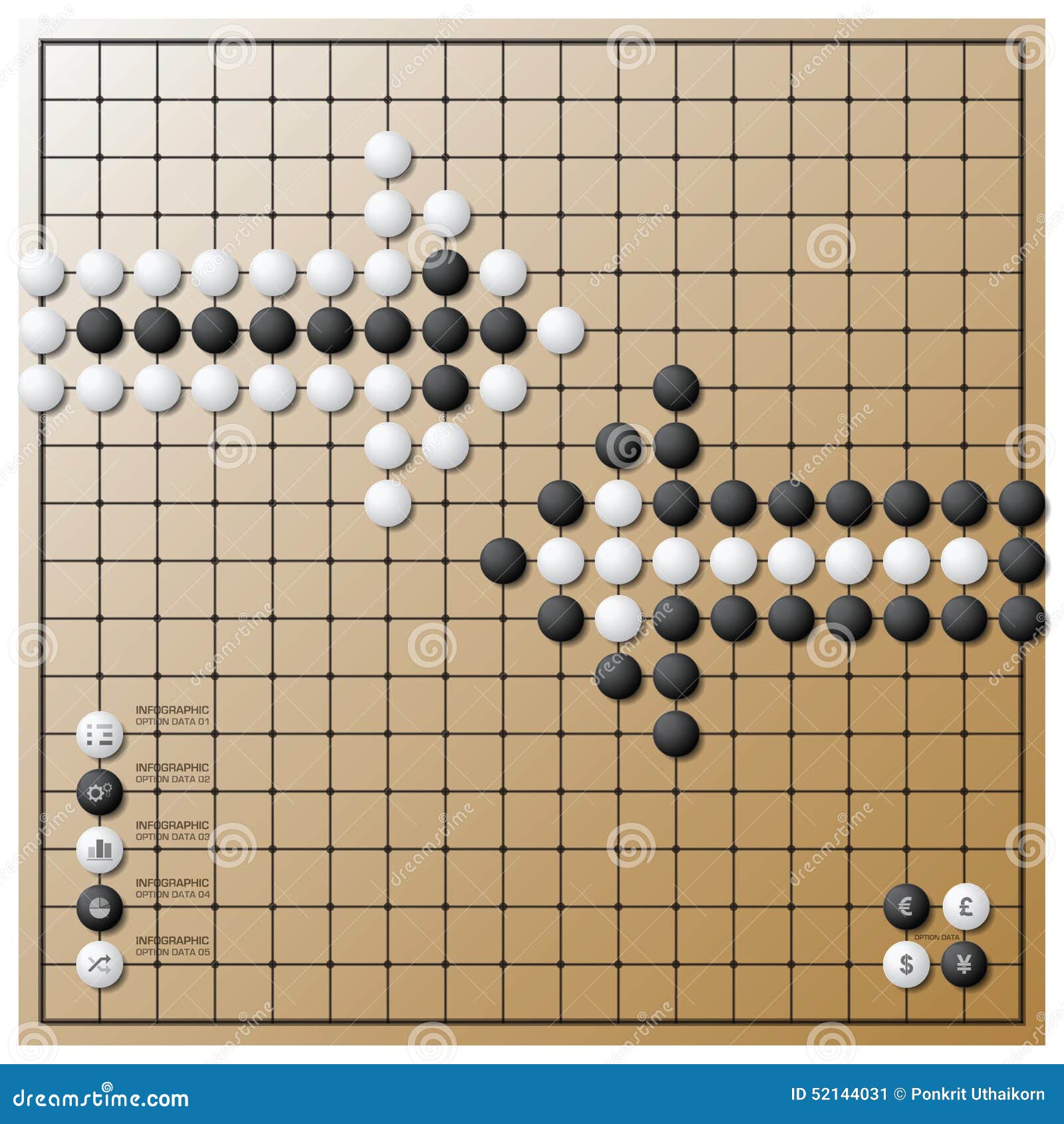 Go Game Business Strategy Infographic with Arrow Shape Stock Vector ...