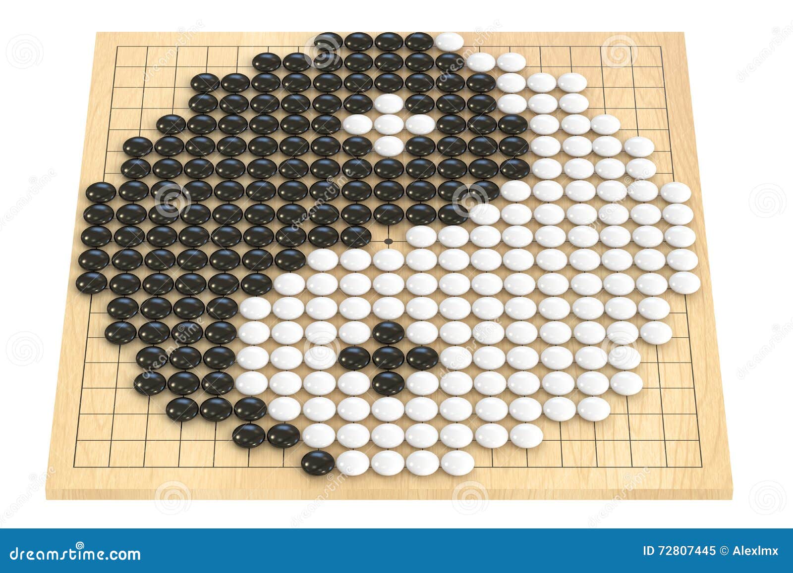 Go Game Concept, Go Stones Forming Yin Yang Symbol. 3D Rendering Stock ...