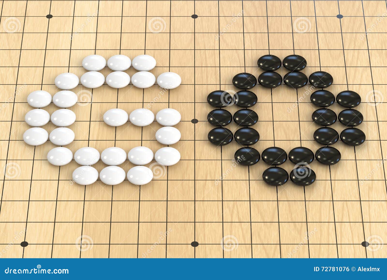 Go game, 3D rendering stock illustration. Illustration of game - 72781076