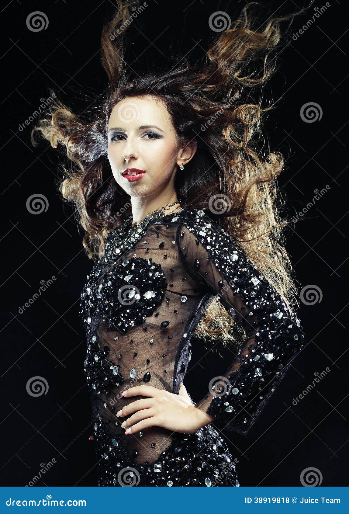 Go-go Dancer in Black Dress Stock Photo - Image of bronze, music: 38919818