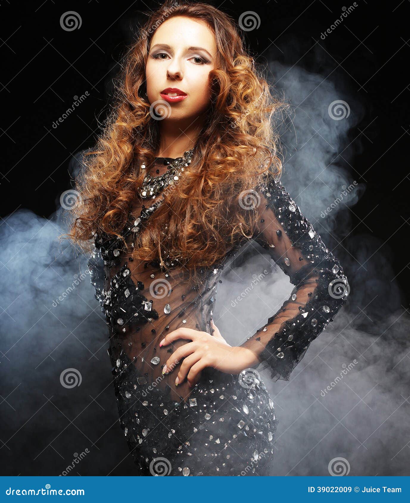 Go-go Dancer in Black Dress Stock Image - Image of disco, bodice: 39022009