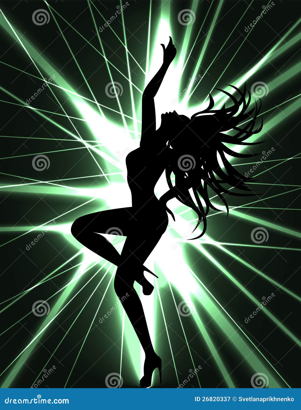Go-go Dancer and Laser Show Stock Vector - Illustration of enjoyment ...