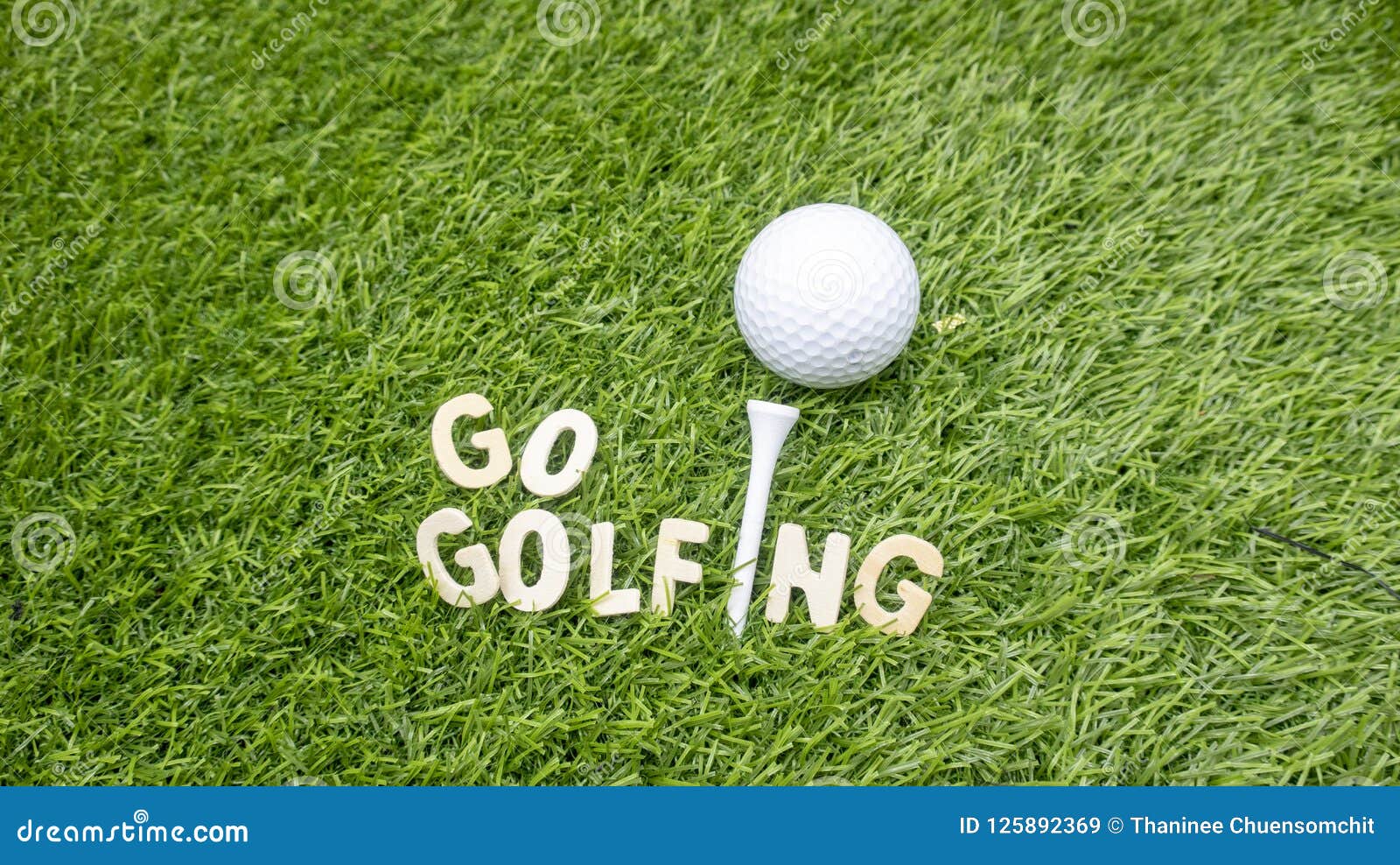 Go Golfing with Golf Ball on Green Grass Stock Image - Image of sport ...