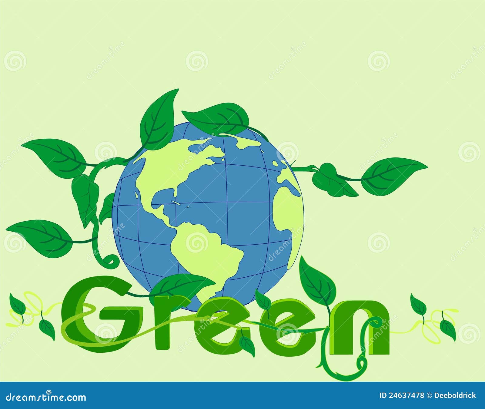 Go Green in Beauty of the World!! Stock Vector - Illustration of ...