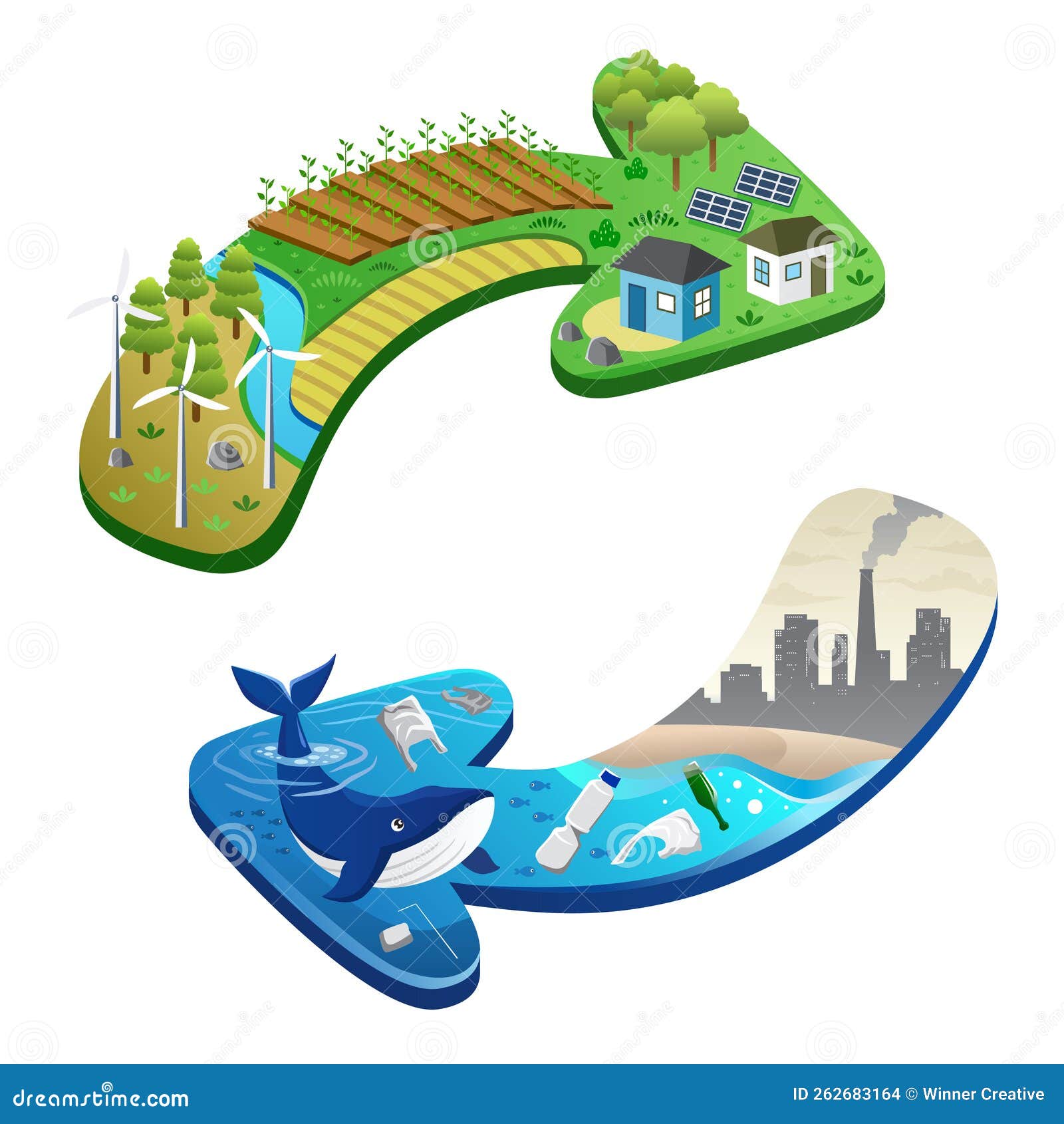 Environmental Concept. Go Green Save the World Illustration Stock ...