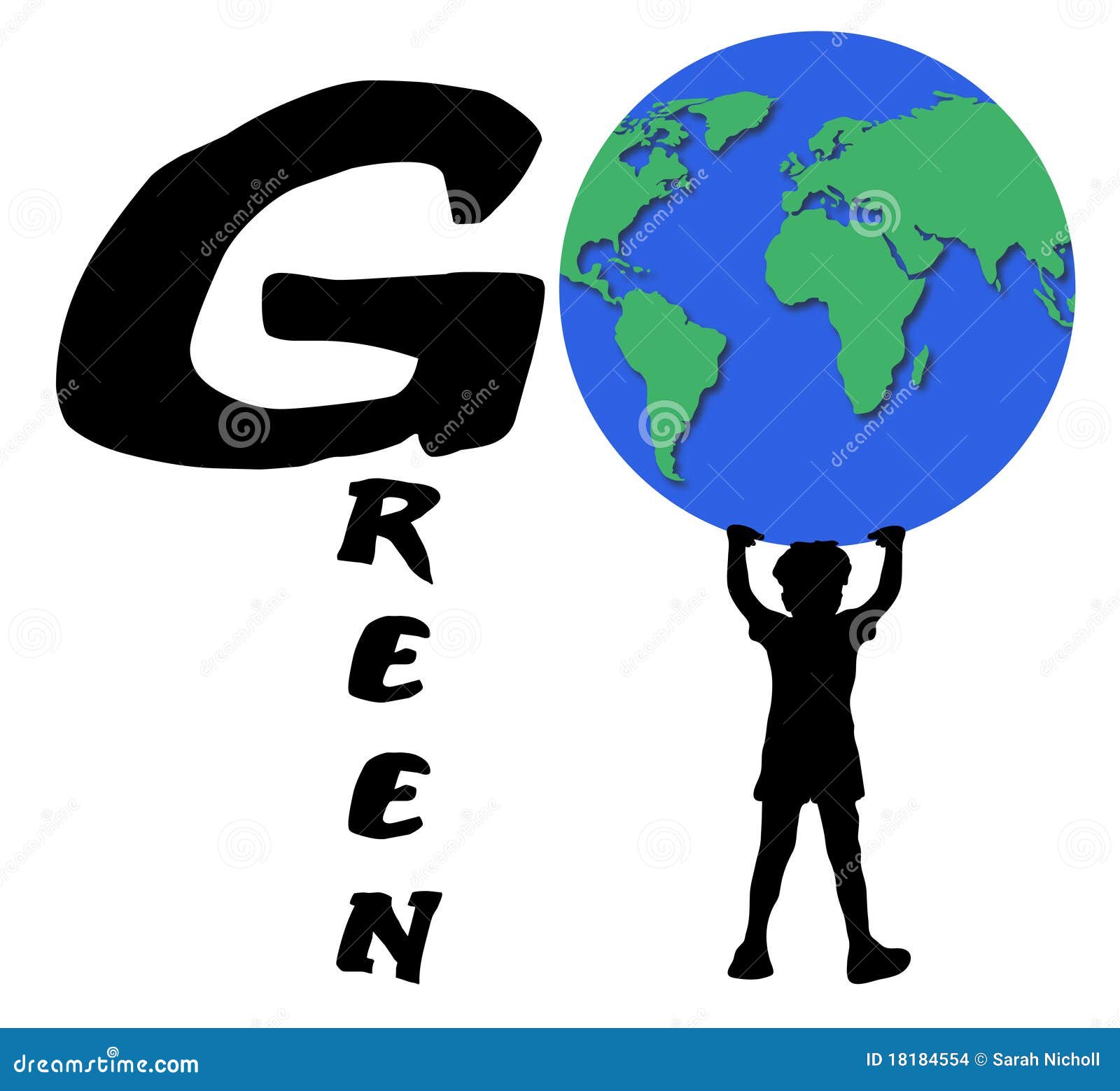 Go Green Boy stock illustration. Illustration of conscious - 18184554