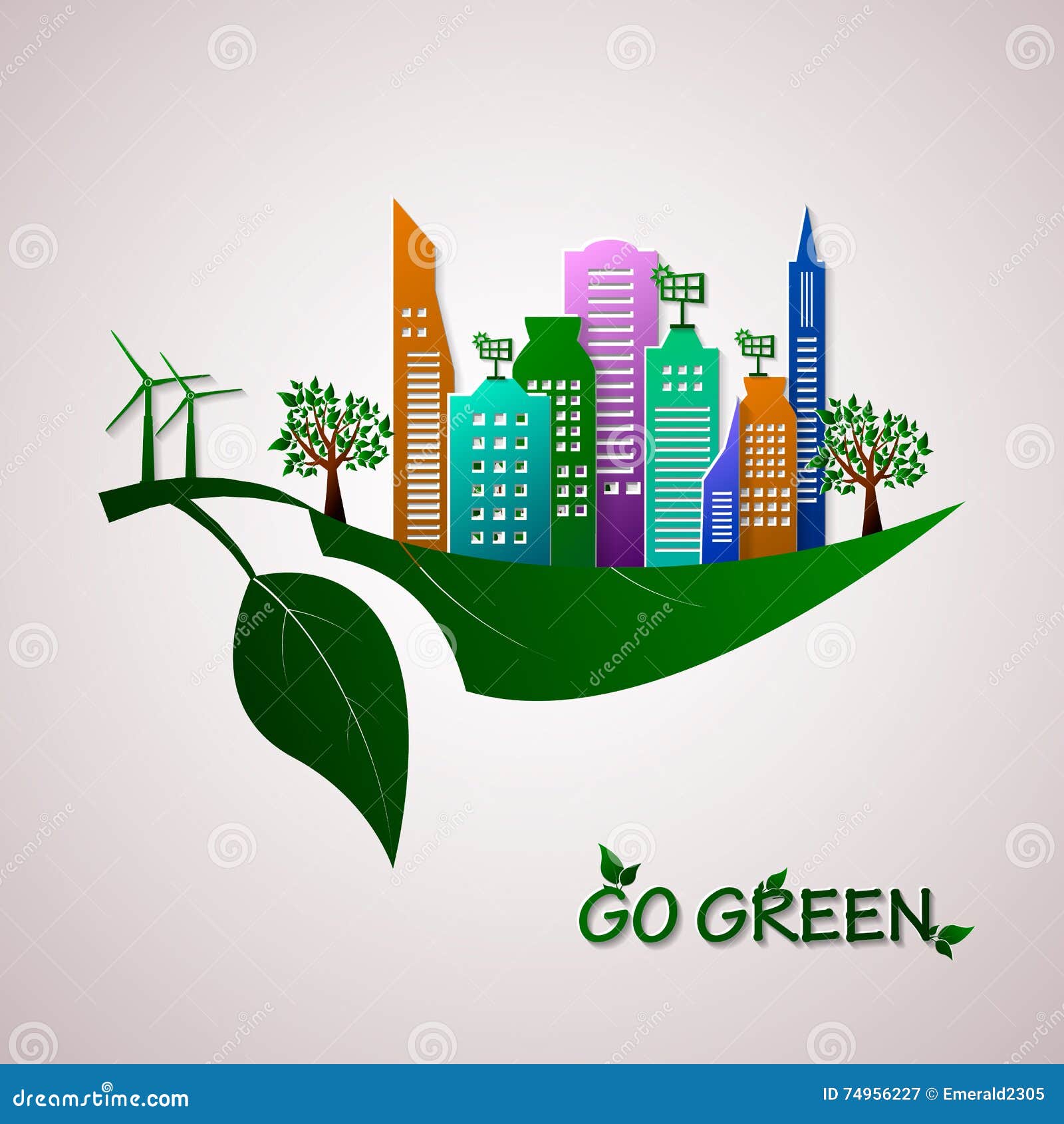 Go Green Design Template. Eco Concept Stock Vector - Illustration of ...