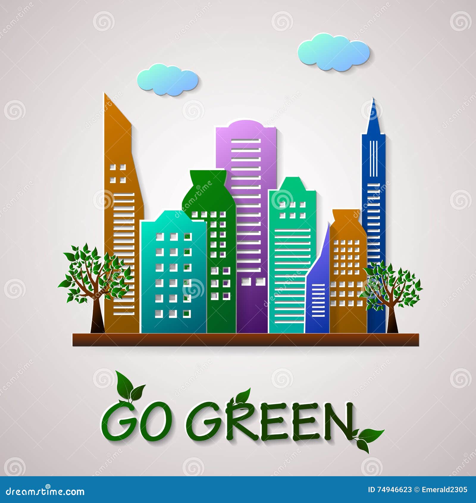 Go Green Design Template. Eco Planet Illustration Stock Vector ...