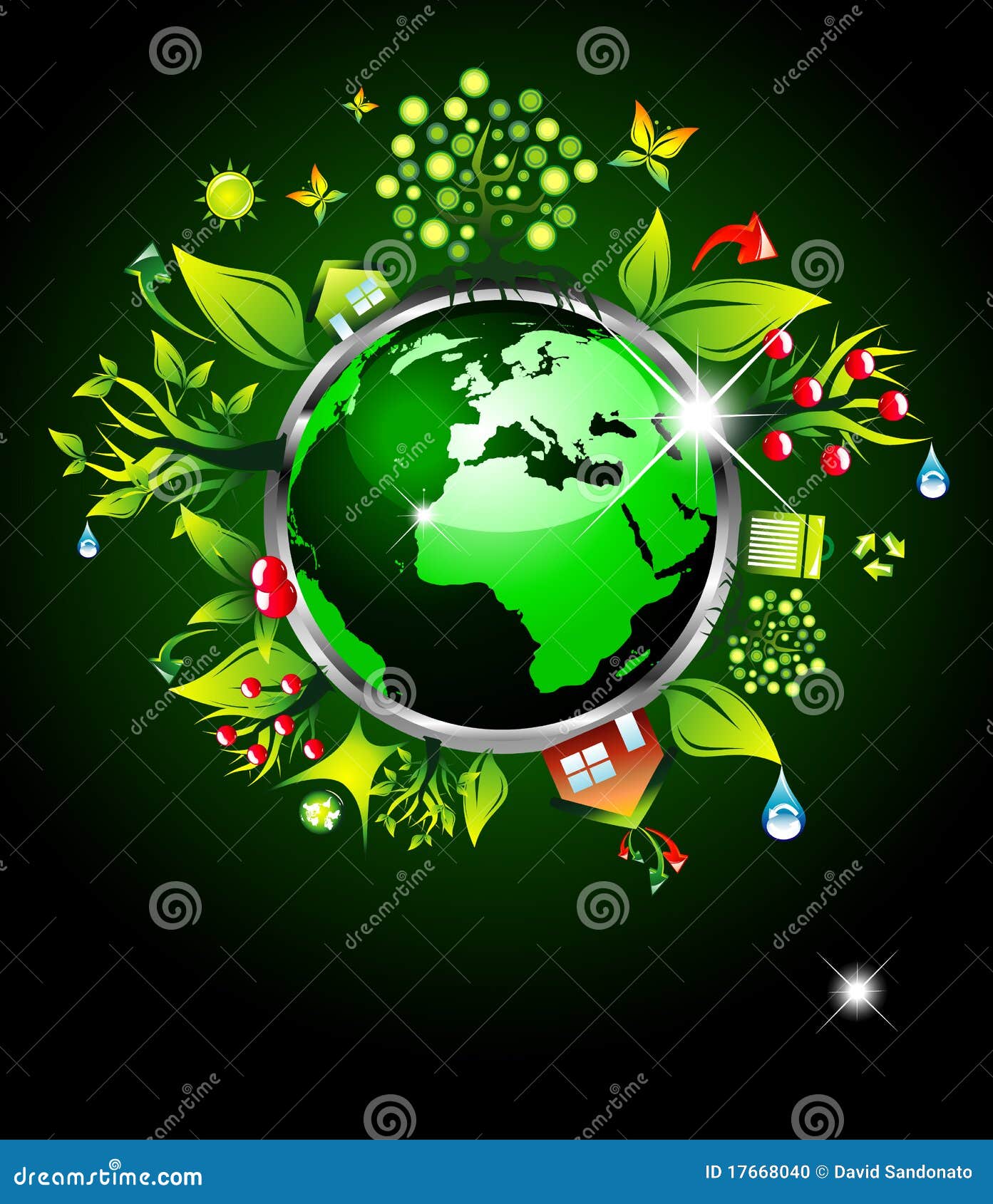 Go Green Ecology Background Stock Vector - Illustration of glass ...