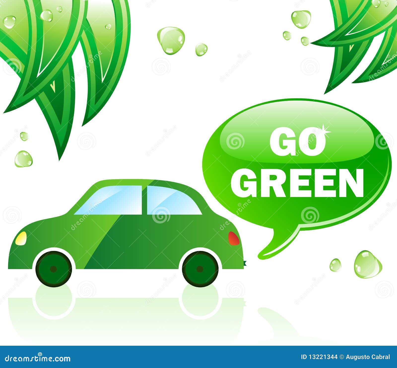 Go Green Ecology Car stock vector. Illustration of electricity - 13221344