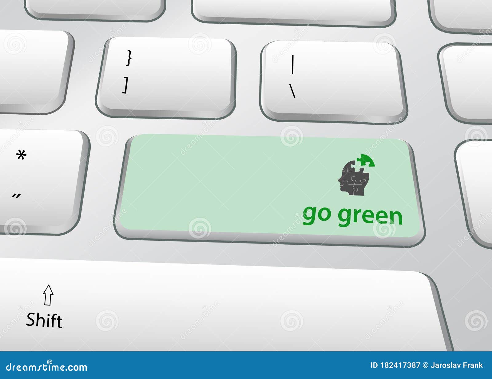 Go Green Ecology Concept PC Keyboard Vector Stock Vector - Illustration ...