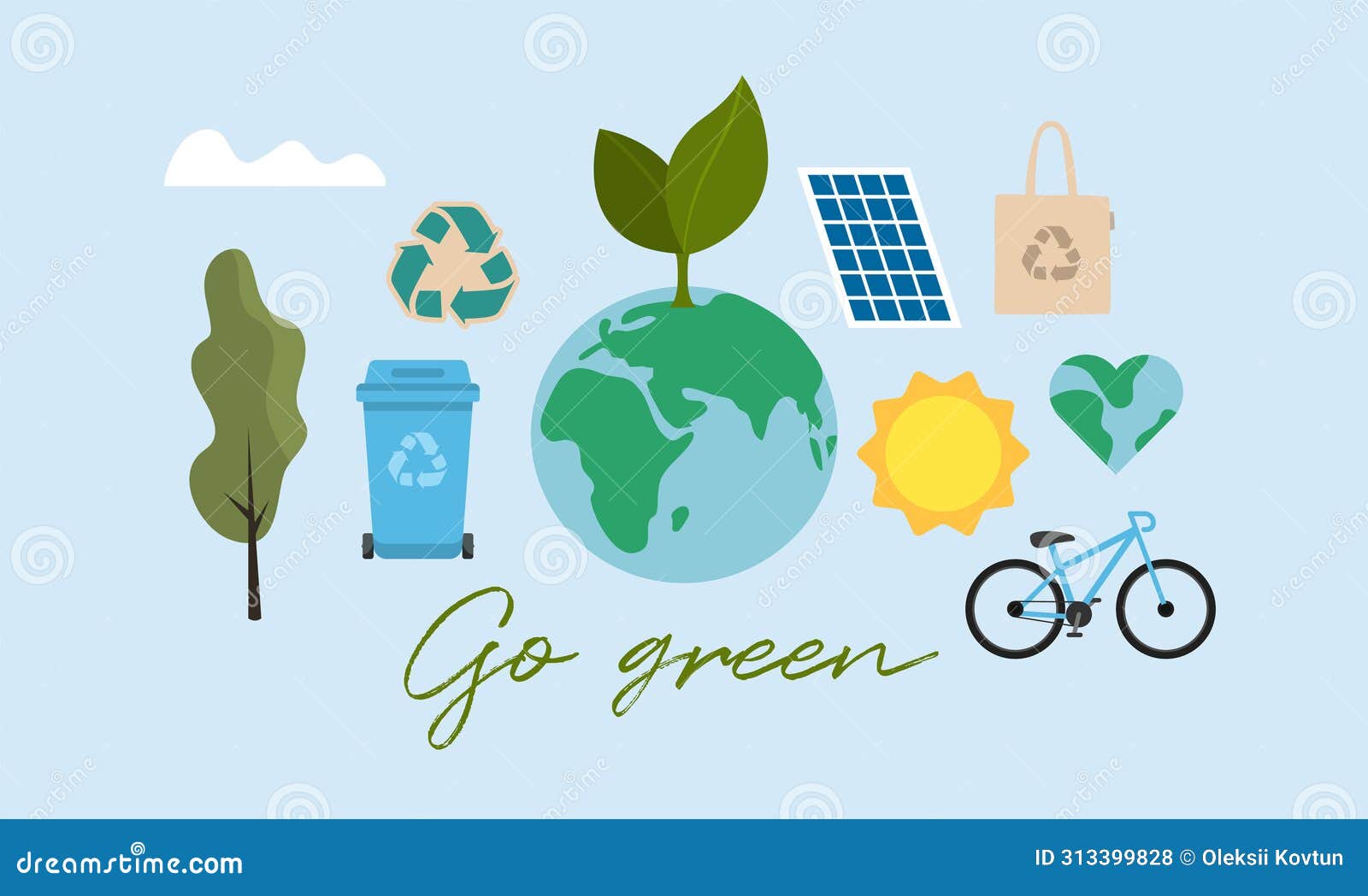 Go Green. Ecology and Sustainability Poster Stock Vector - Illustration ...