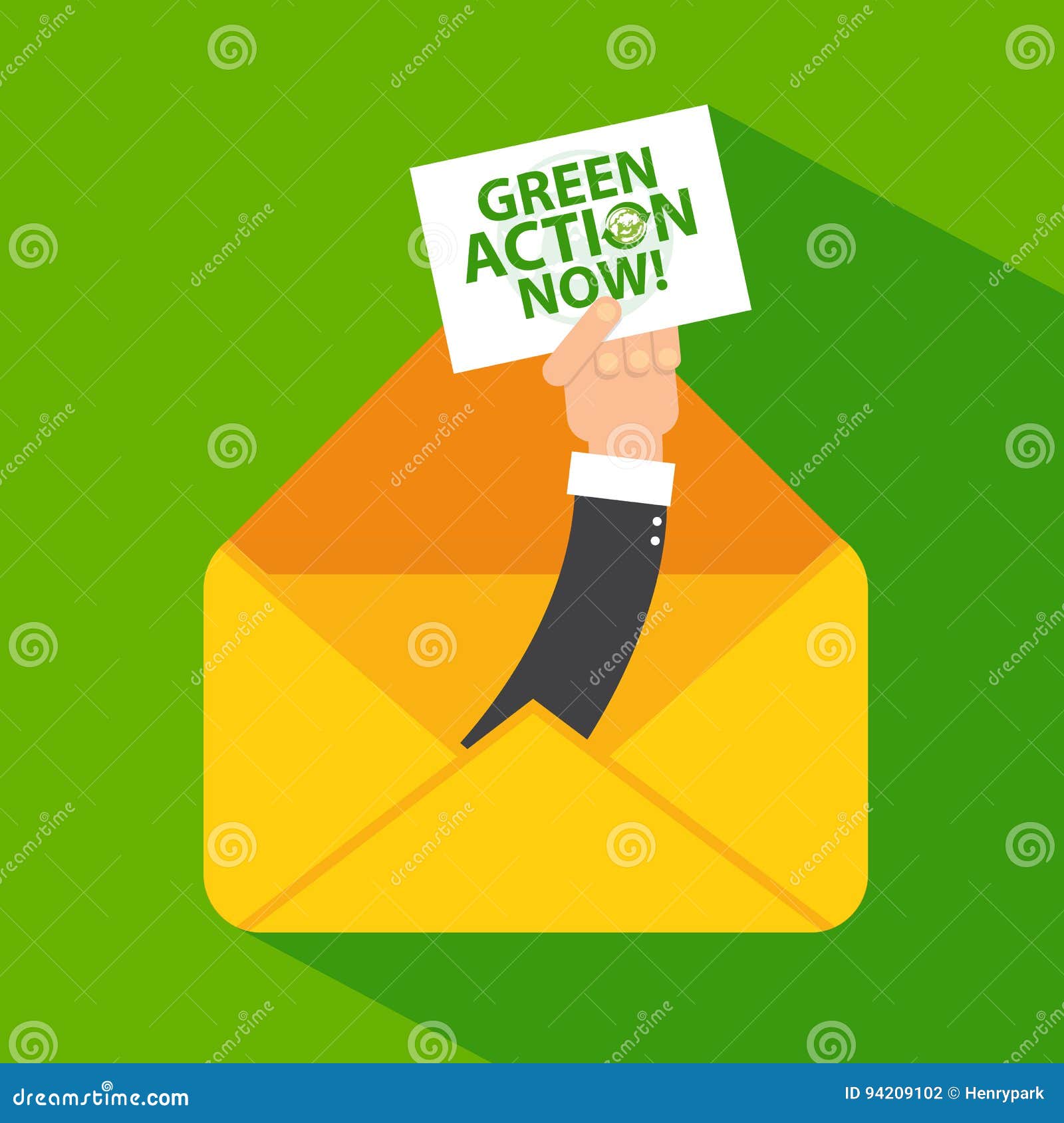 Go green email icon stock vector. Illustration of environment - 94209102
