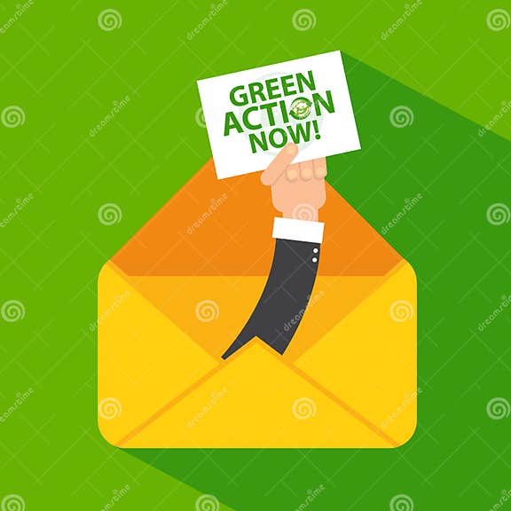 Go green email icon stock vector. Illustration of environment - 94209102