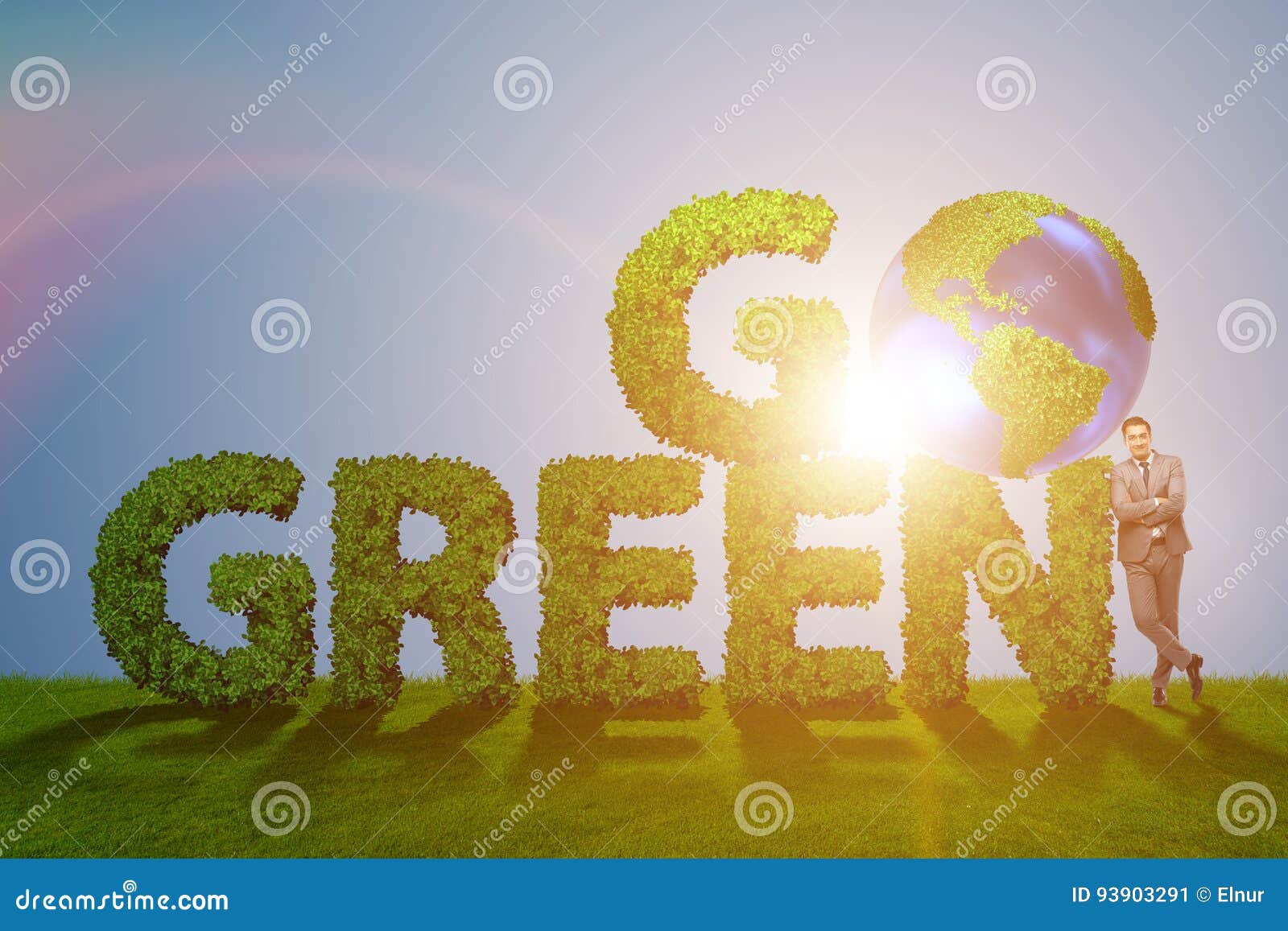 The Go Green Environmental Concept with Letters Stock Image - Image of ...