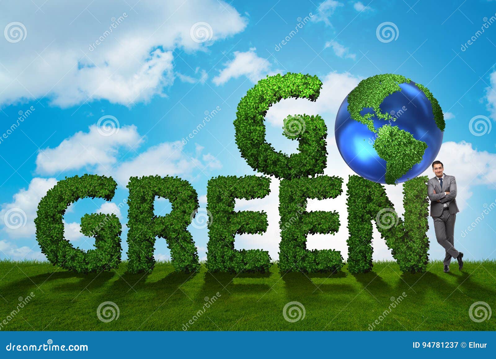 The Go Green Environmental Concept with Letters Stock Image - Image of ...