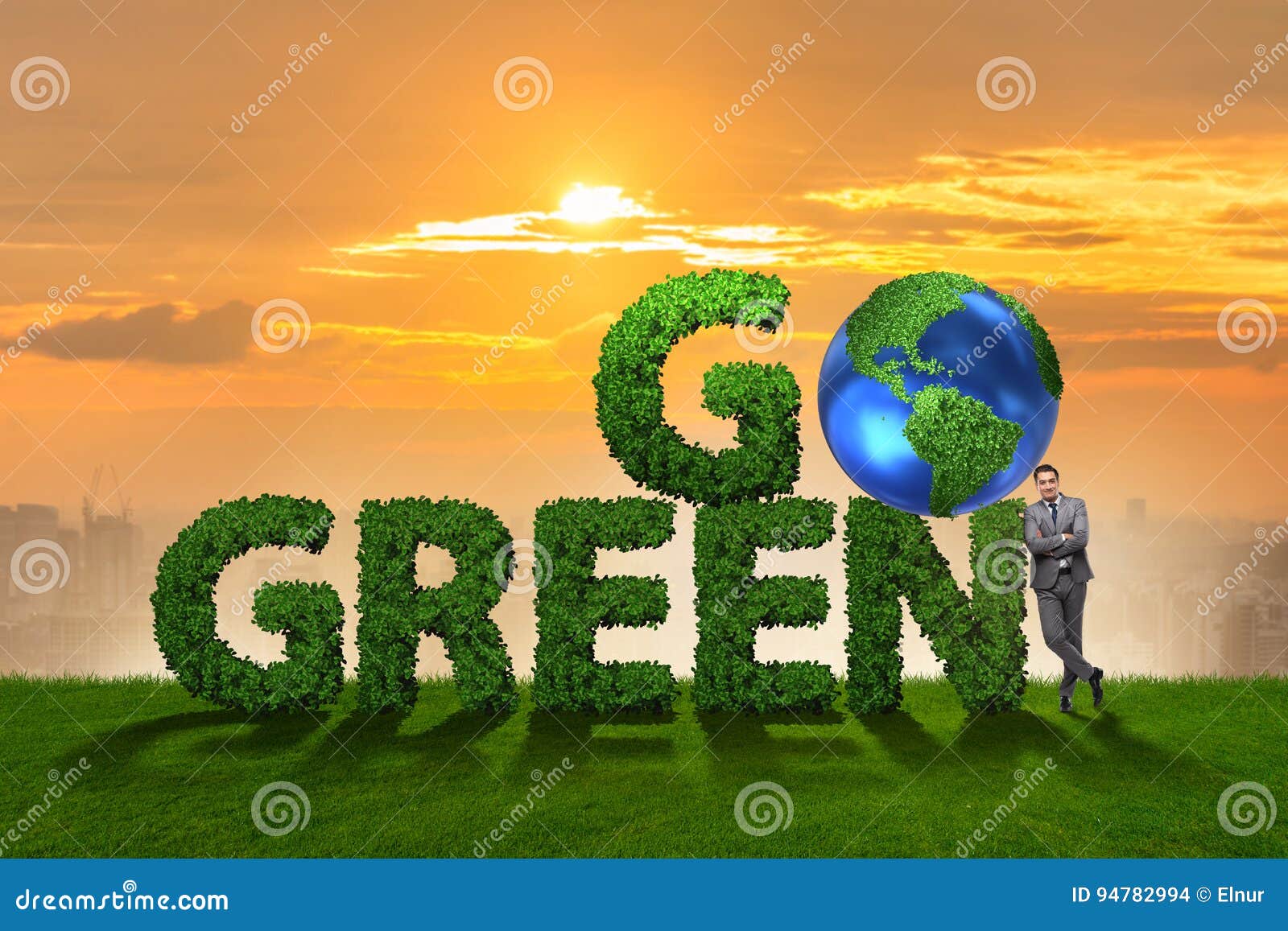 The Go Green Environmental Concept with Letters Stock Photo - Image of ...