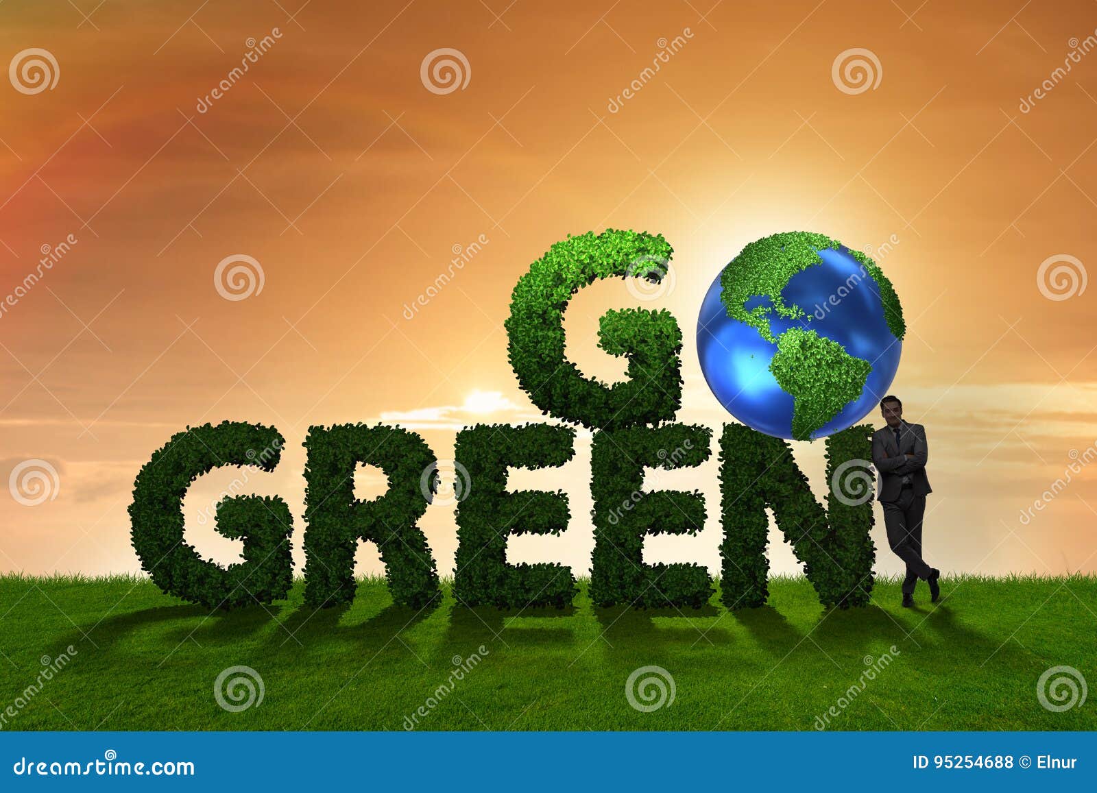 The Go Green Environmental Concept with Letters Stock Photo - Image of ...