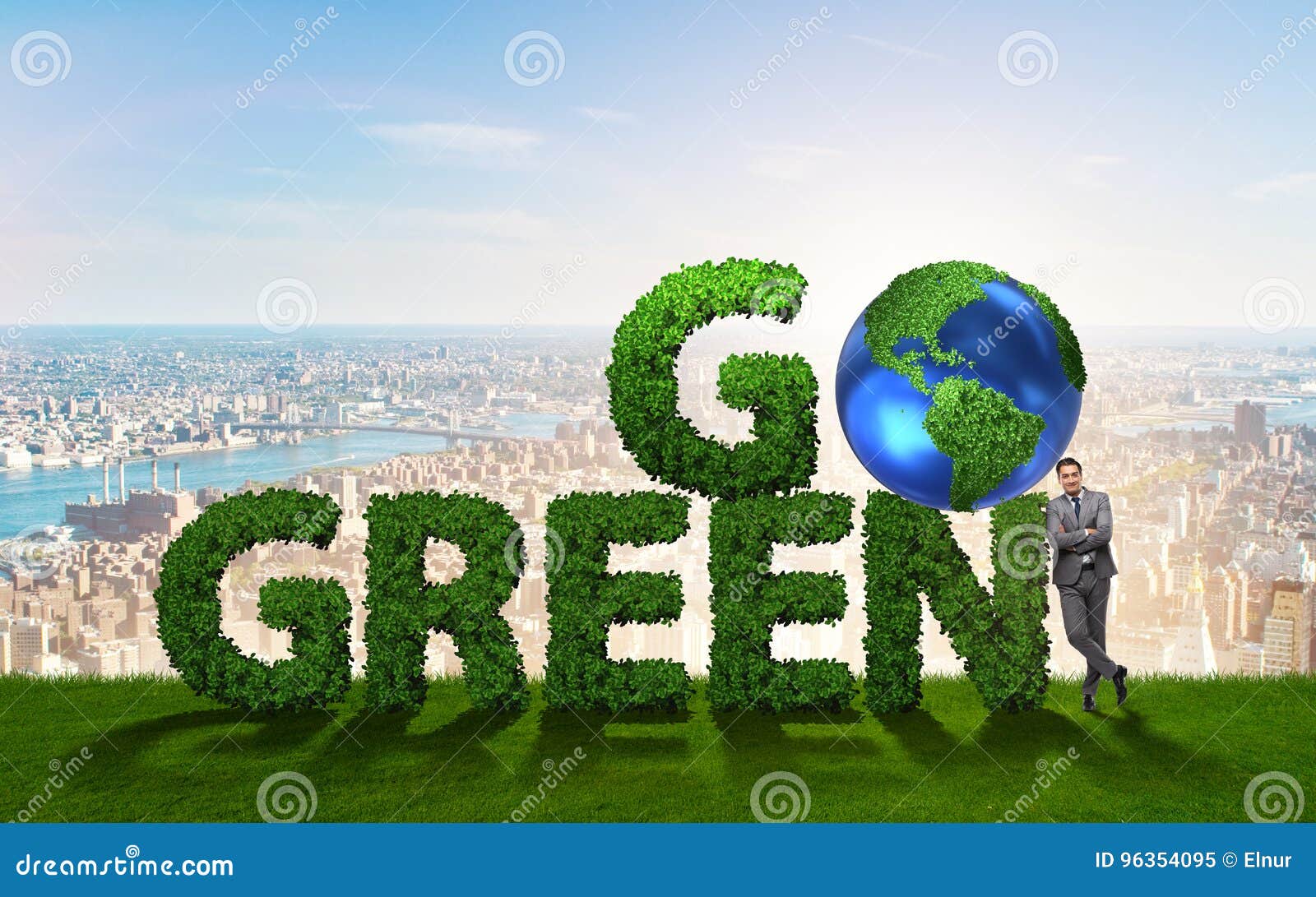 The Go Green Environmental Concept with Letters Stock Image - Image of ...
