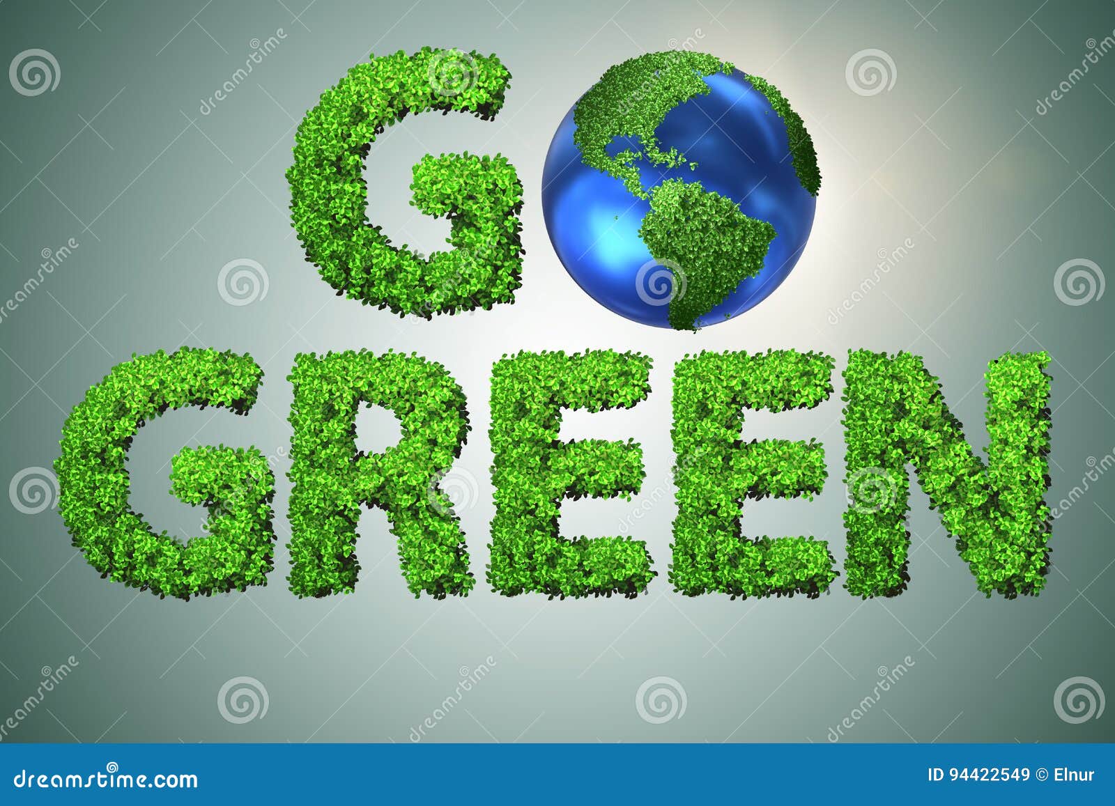 The Go Green Environmental Concept with Letters - 3d Rendering Stock ...