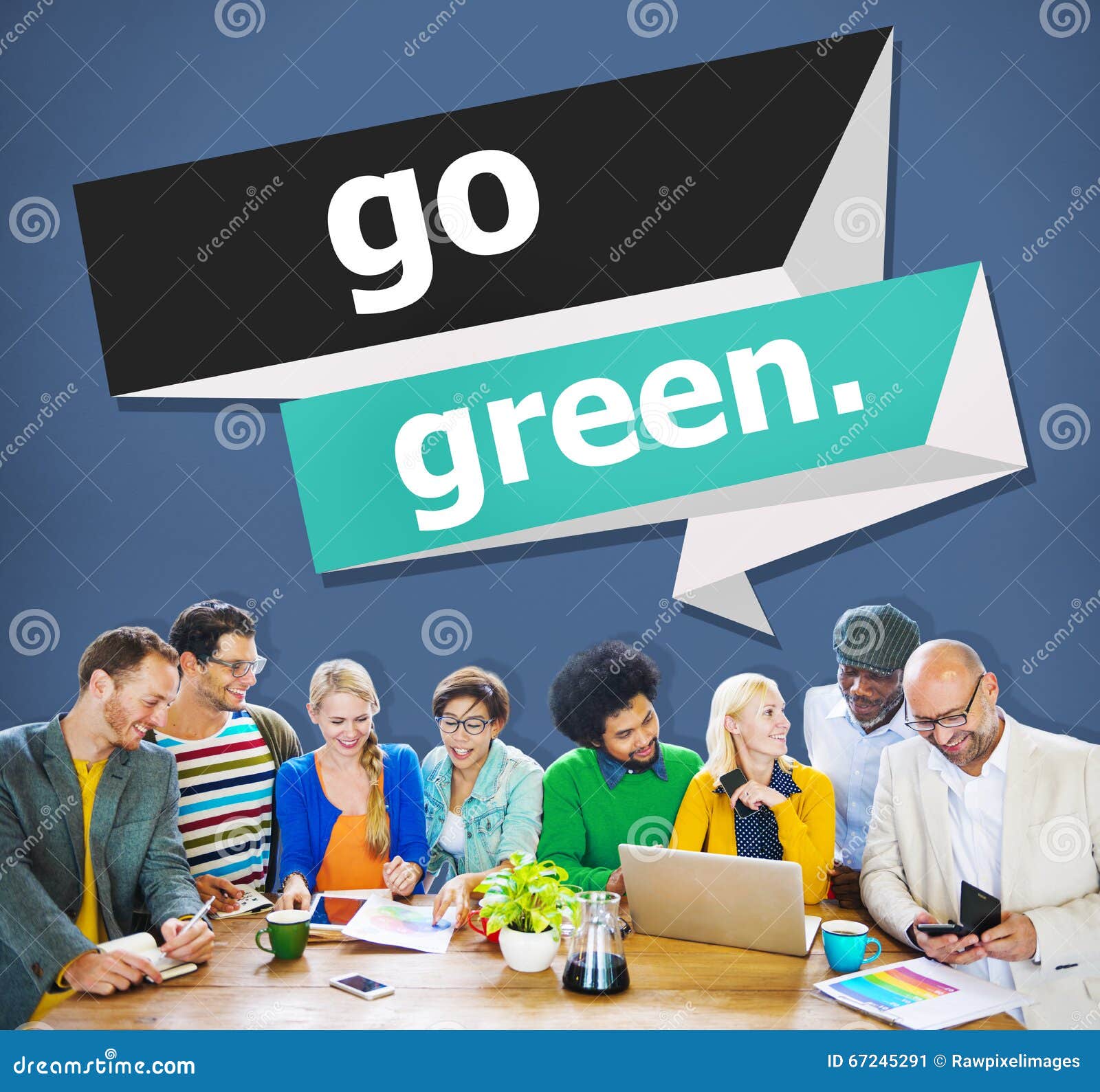 Go Green Environmental Conservation Business Concept Stock Image ...