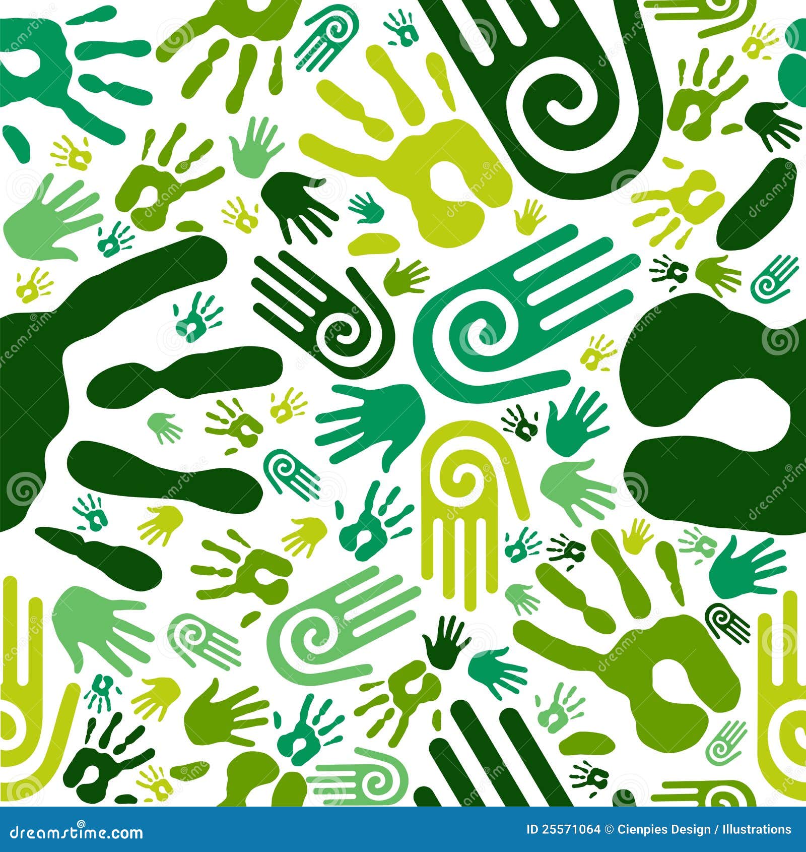 Go Green Hands Seamless Pattern Stock Vector - Illustration of organic ...