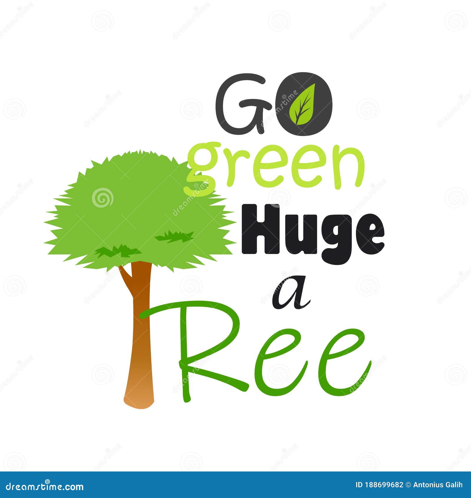 Go Green Huge Tree Vector Design Stock Vector - Illustration of ...