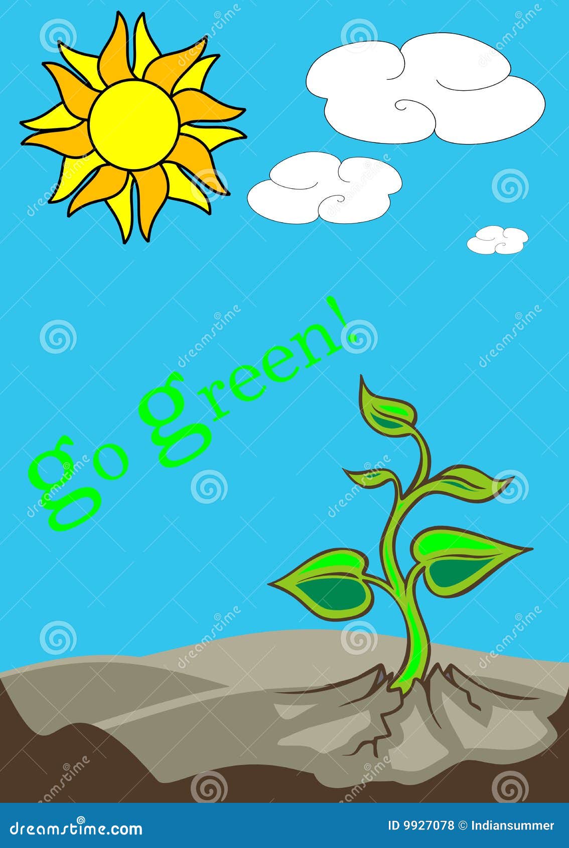Go green illustration stock vector. Illustration of vector - 9927078